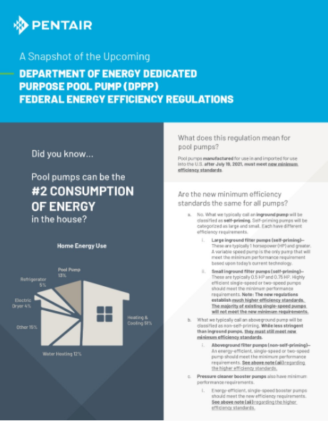 Pool Pump Department of Energy (DOE) Standards Changed July 2021 | Pentair